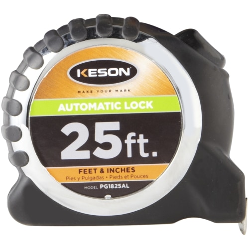 Keson 25 ft. PowerGlide Measure Tape with Automatic Lock