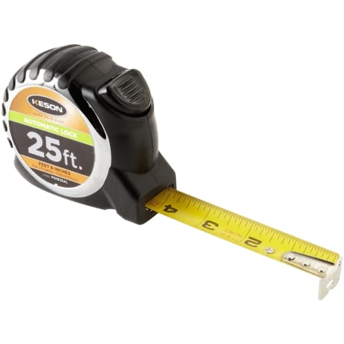 Keson 25 ft. PowerGlide Measure Tape with Automatic Lock