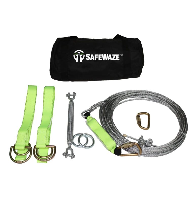 2 Person Cable Horizontal Lifeline Kit with Cross Arm Straps and Energy ...